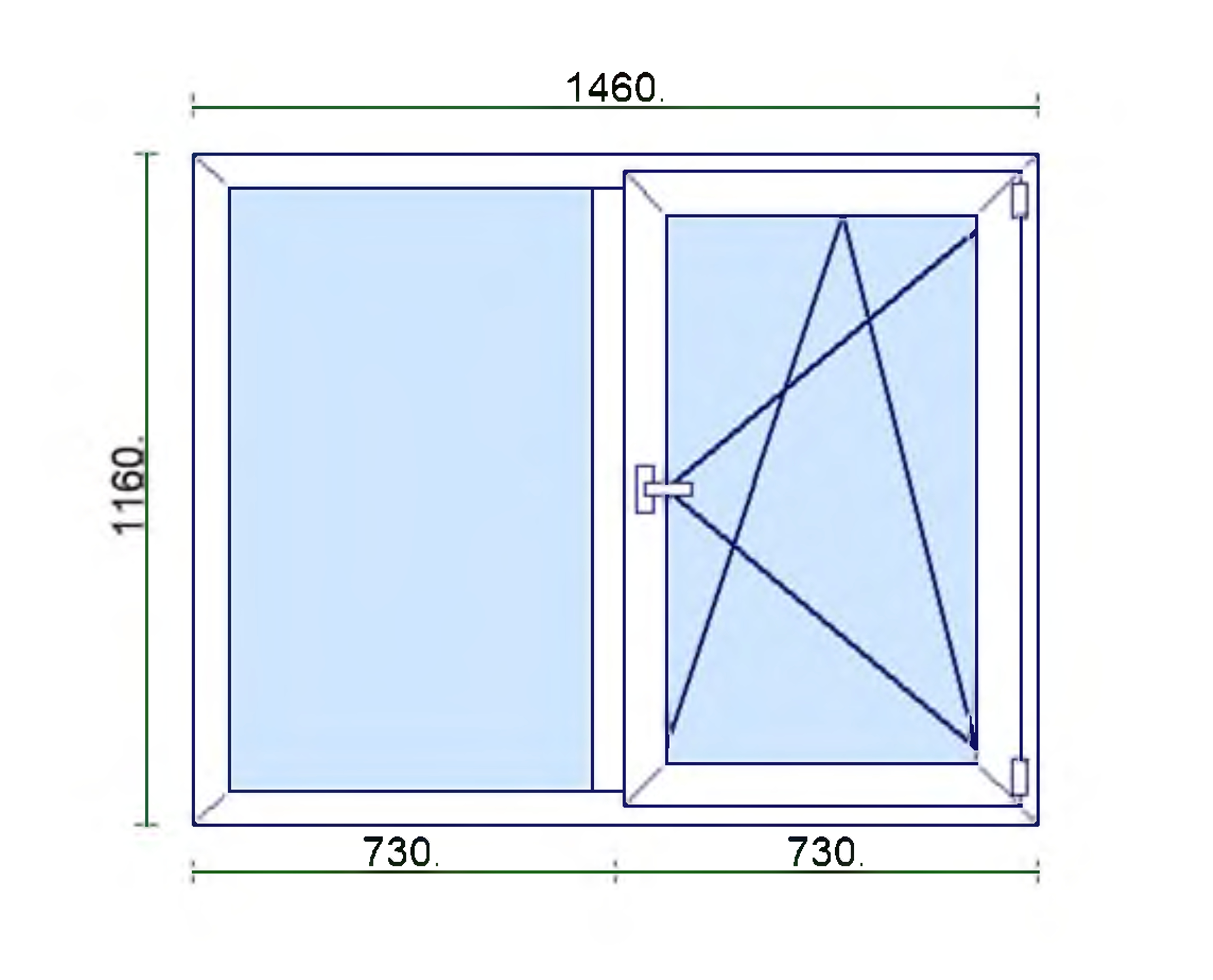Fereastra PVC termopan, 6 camere, wenge, 146 x 116 cm, fix + dubla ...